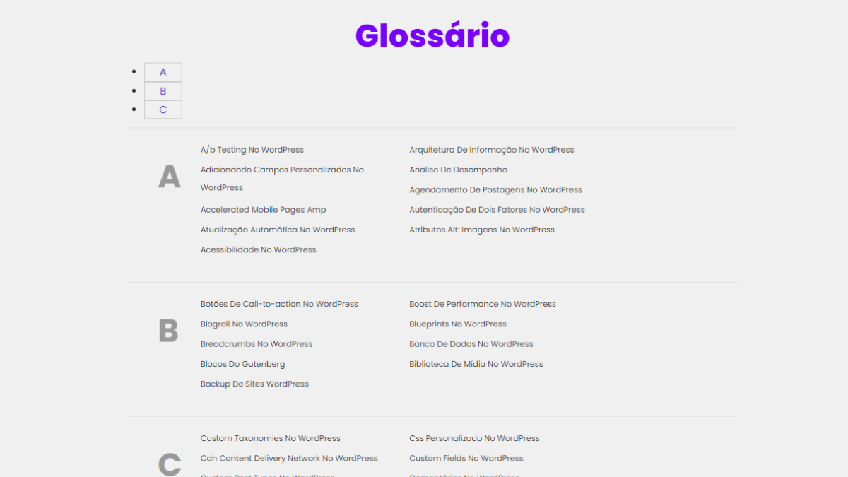 Plugin de Glossário para Wordpress Gratuito Tutorial 2024